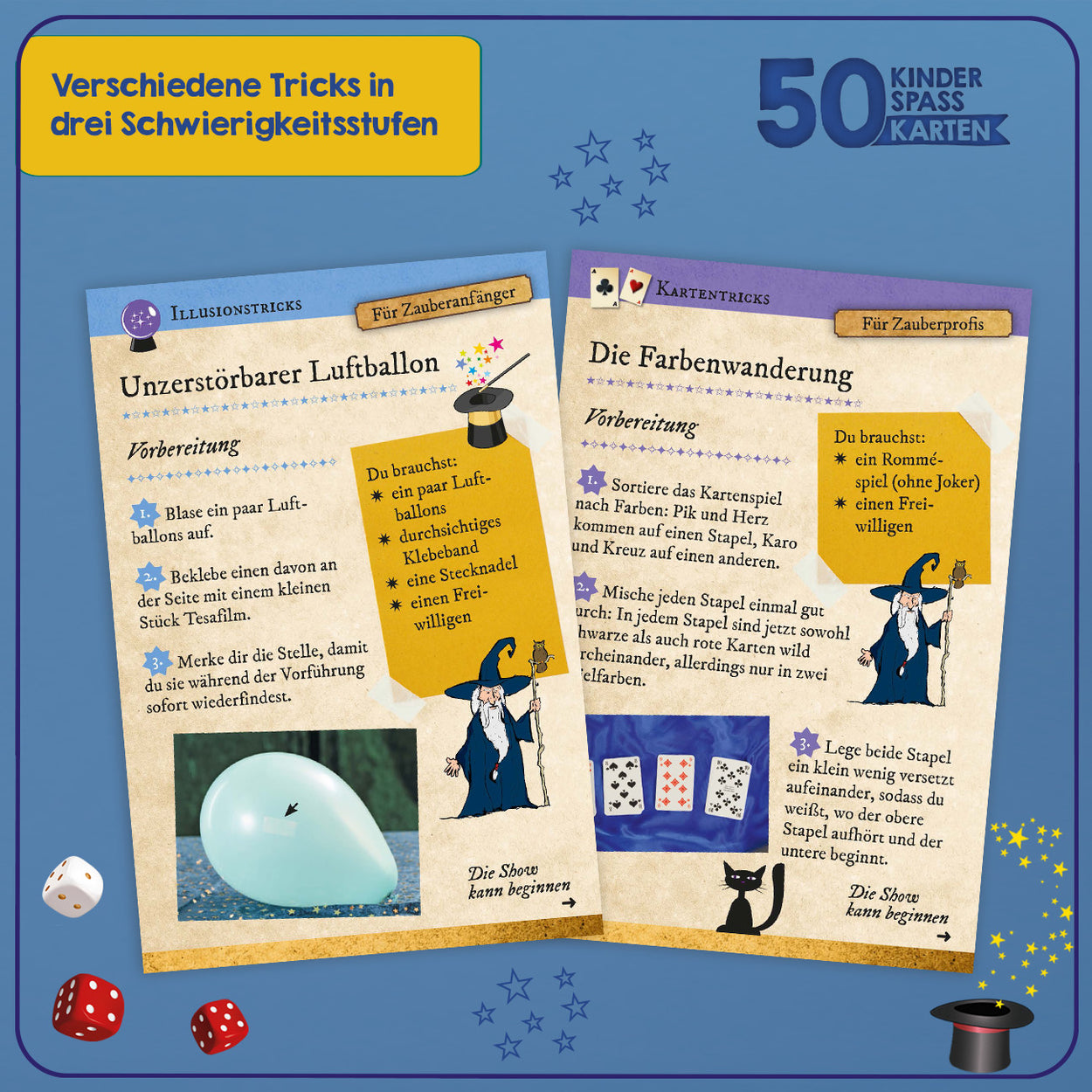 Verblüffende Zaubertricks - 50 Karten für Kinder – Circon Verlag